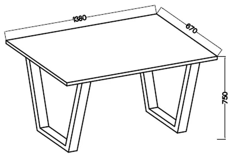 Casarredo Jídelní stůl KAISARA 138x67 cm černá/bílá