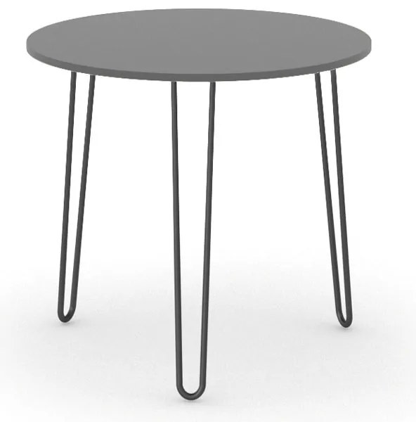 Kulatý jídelní stůl SPIDER, průměr 80 cm, černá podnož, grafit