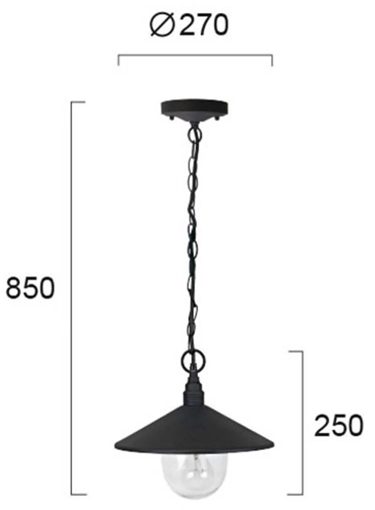 Venkovní závěsné světlo Pilos z hliníku, černé
