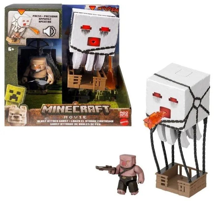 Mattel minecraft movie akční figurka blast attack ghast 25 cm, jfb69