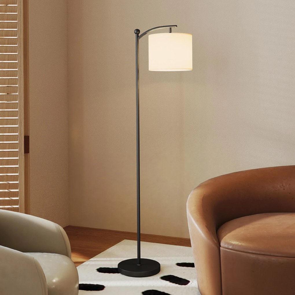 HOMCOM Stojací lampa, nastavitelné možnosti osvětlení, nožní spínač, dálkové ovládání, kov, černá