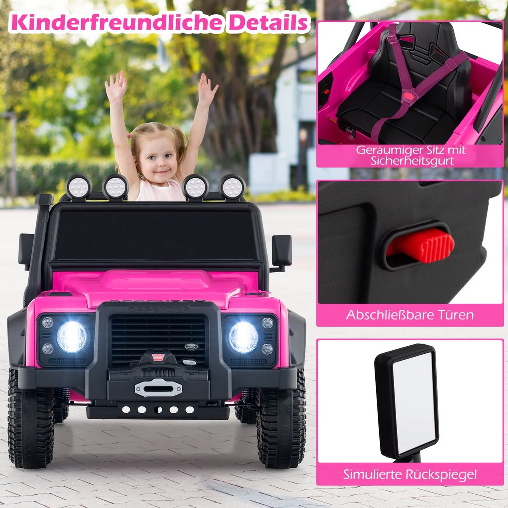 Costway Dětské elektrické vozidlo Land Rover Defender Electric Car s rodičovským
