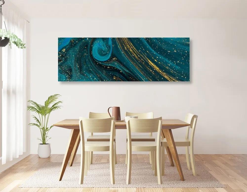 Obraz smaragdová abstrakce - 150x50 cm