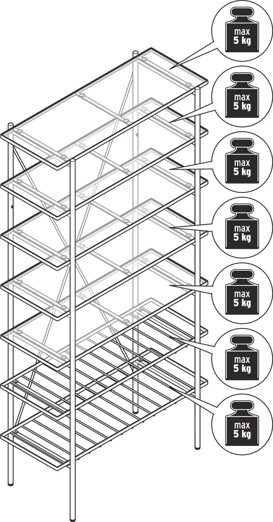 Tchibo - Regál - barva: černá