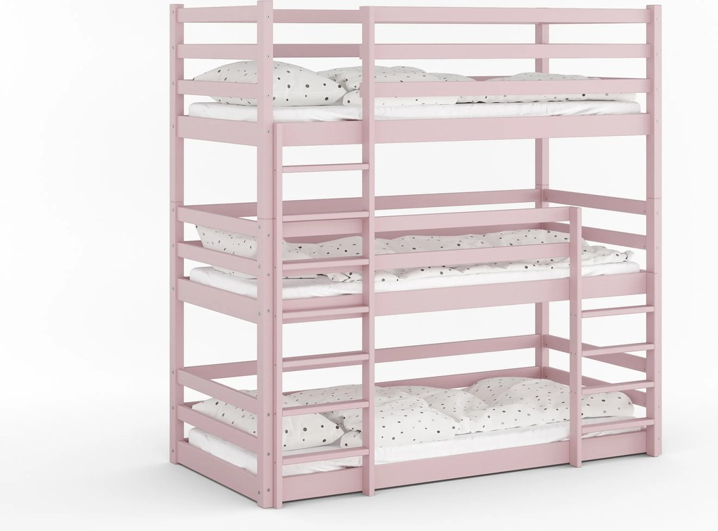 Rkids | Patrová postel Treko 80x160 Růžová