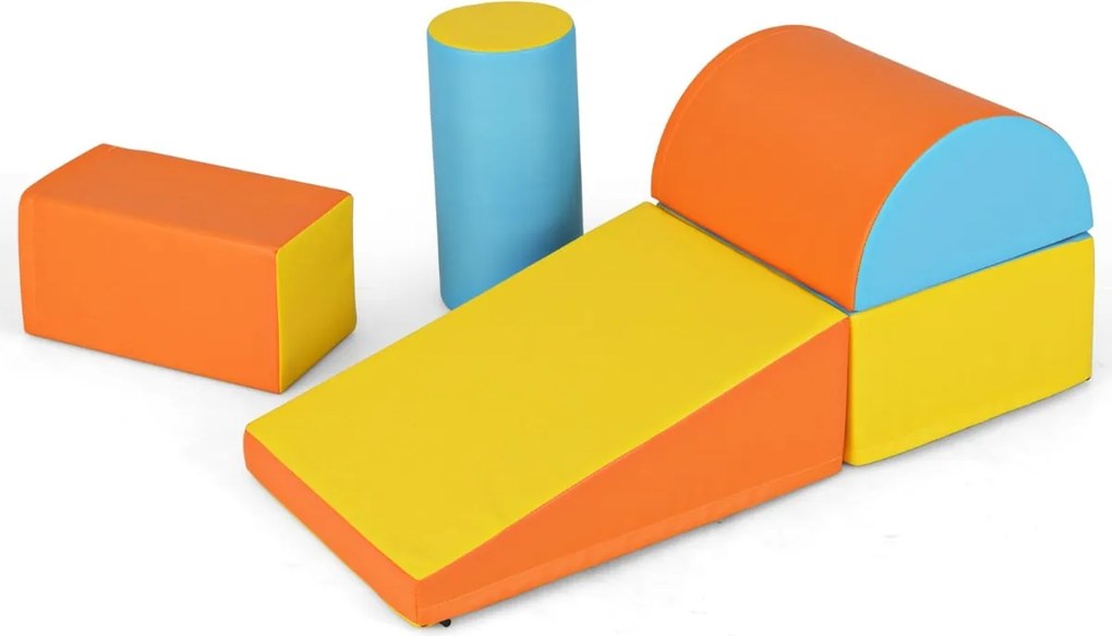 Costway 5 ks. Schaumstoffbausteine Riesenbausteine zum Toben – žlutá + oranžová