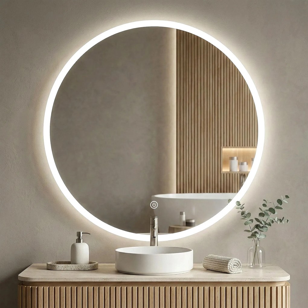 Tutumi Zrcadlo ⌀100 cm s regulovatelným LED osvětlením HOM-70005