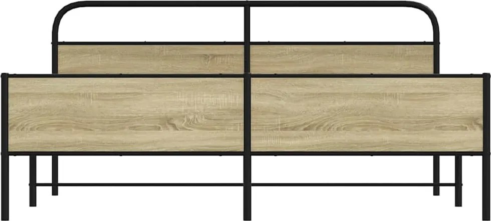 Kovový rám postele bez matrace dub sonoma 183 x 213 cm 3318696