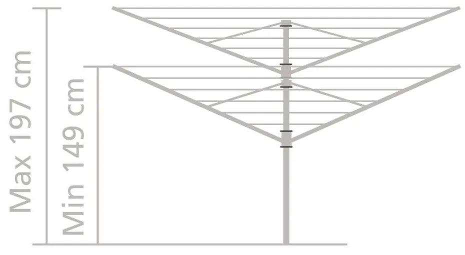 Brabantia Zahradní sušák Lift-O-Matic Advance 50m plastový stojan