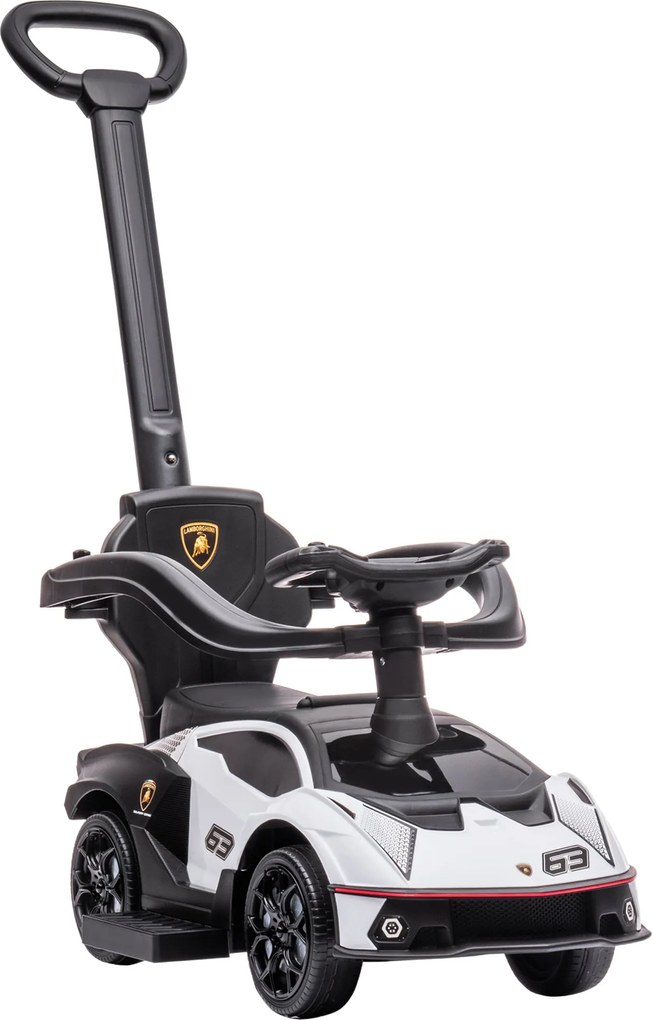 AIYAPLAY 2v1 Lamborghini Essenza SCV12 Pushing Car pro děti 12-36 měsíců s houkačkou, odnímatelnou rukojetí a bezpečnostním zábradlím 86,5x40x89,5 cm
