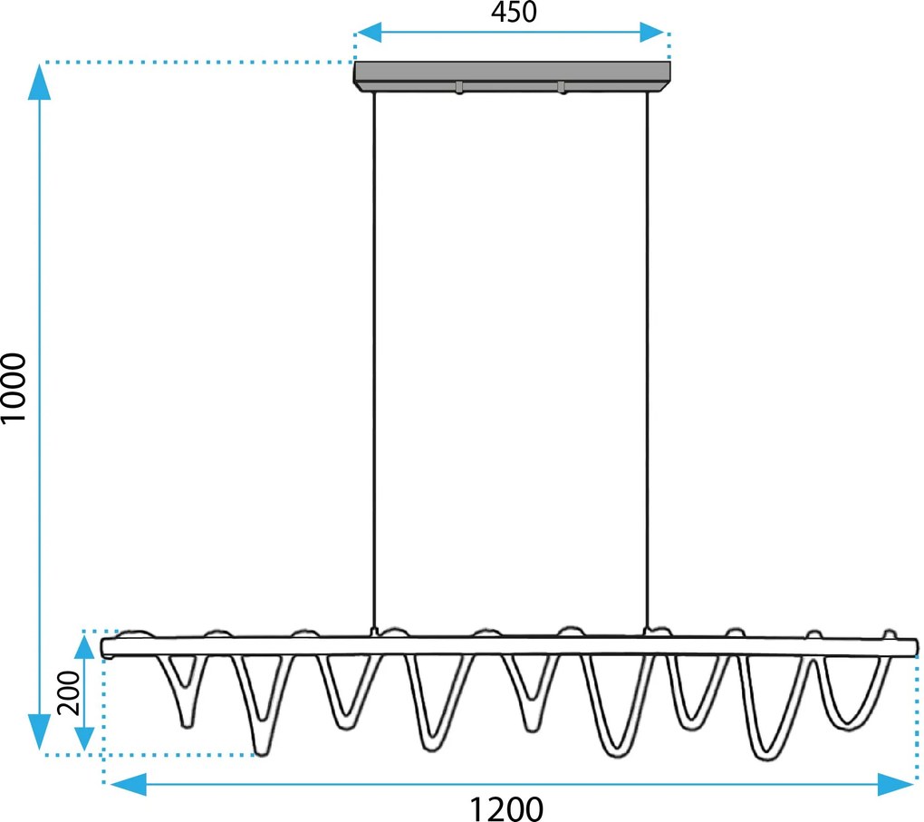 Toolight Toolight, LED stropní svítidlo 120cm 30W 4000K APP1288-CP, černá-hnědá, OSW-00943