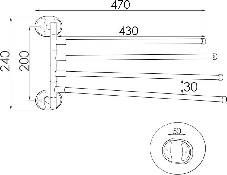 Erga Wieszak na ręczniki do łazienki ścienny chrom - Yoka