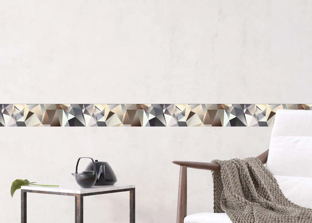 Samolepící bordura na zeď 3D Pyramidy | 5 m x 13.8 cm | DWB8213