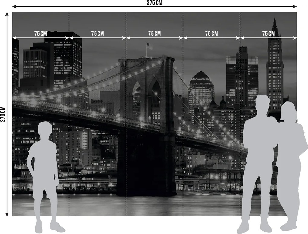 Fototapeta na zed' Dramatický Brooklynský Most | 360 x 254 cm | DFTS0199