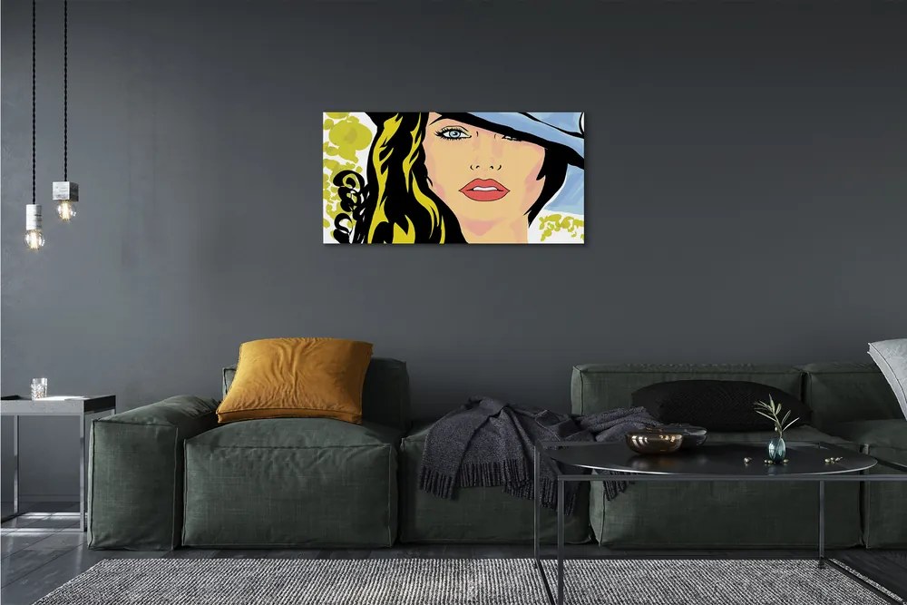 Obrazy na plátně Žena klobouk 125x50 cm