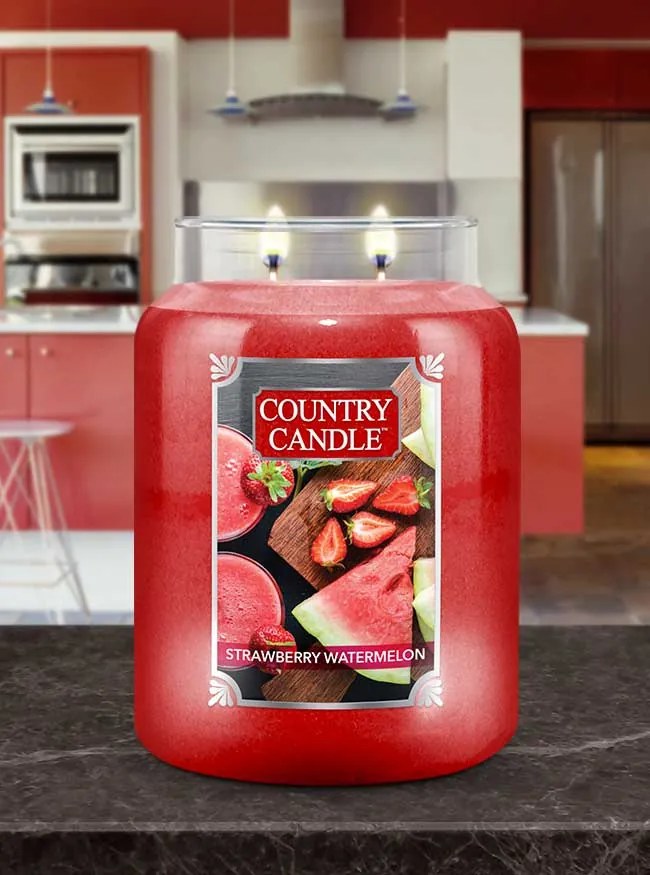 Country Candle – vonná svíčka Strawberry Watermelon (Jahody a vodní meloun), 680 g