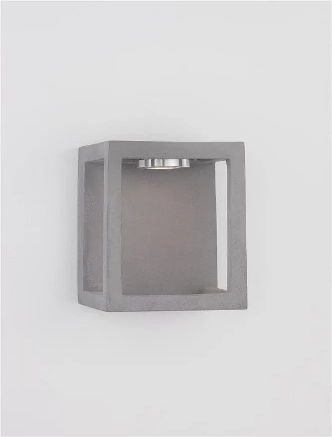 NV 9540214 Venkovní nástěnné svítidlo BEV šedý beton skleněný difuzor LED 5W 3000K 120-230V IP65 - NOVA LUCE