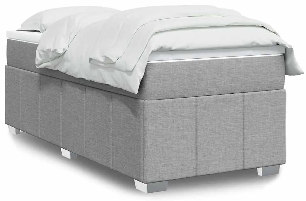 Box spring postel s matrací světle šedý 100 x 200 cm textil 3285449