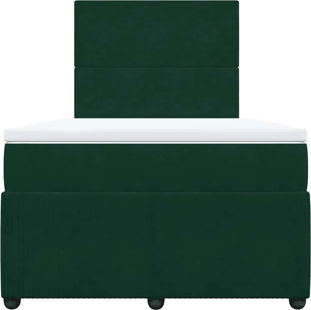 Box spring postel s matrací tmavě zelená 120 x 200 cm samet 3294607