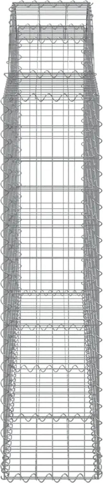Klenuté gabionové koše 4 ks 200x30x120/140cm pozinkované železo 3146133