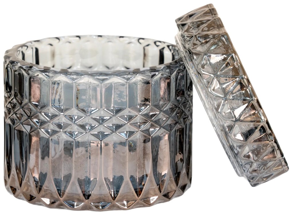 Set 2 ks úložných dekorativní sklenic Korko z kouřového skla