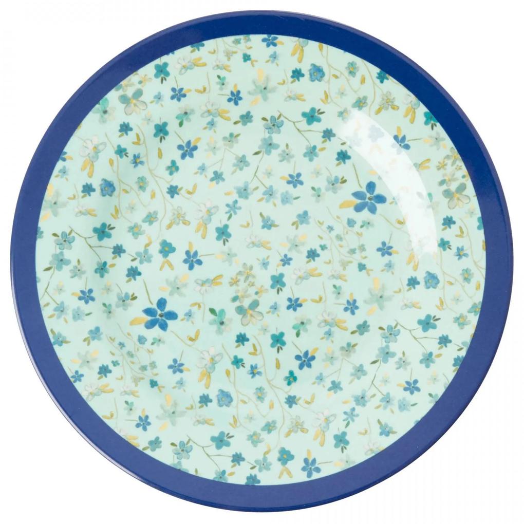 rice Melaminový talíř Blue Floral 20 cm, modrá barva, melamin