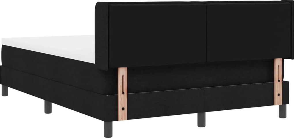 Postel s boxspringem s čelo Černý 200 x 160 cm textil 3341050