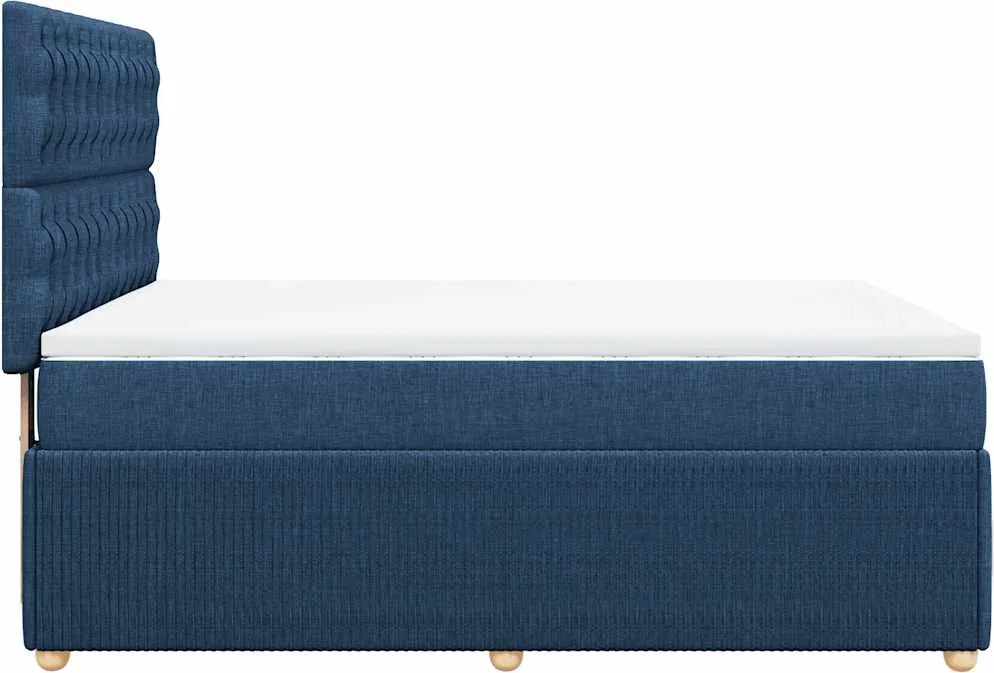 Box spring postel s matrací modrá 140x200 cm textil 3294392
