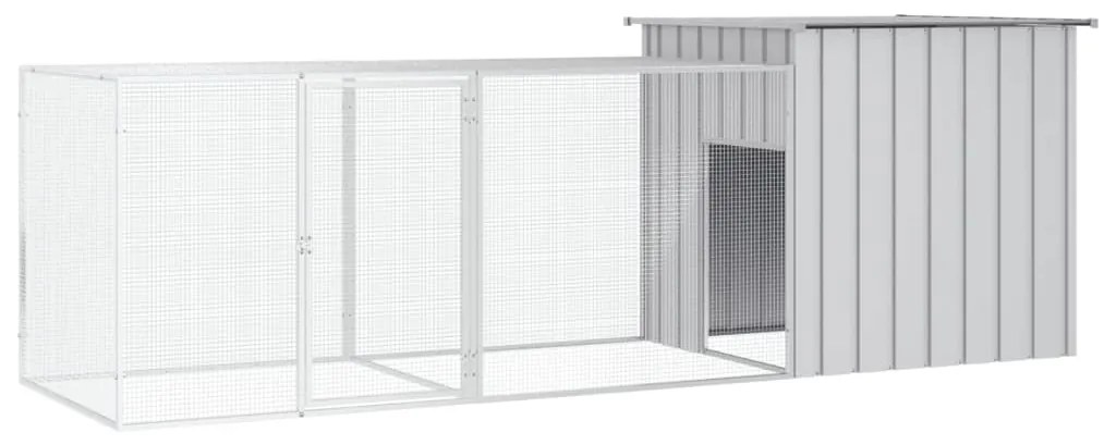 Klec pro kuřata šedá 300 x 91 x 100 cm pozinkovaná ocel 3106460