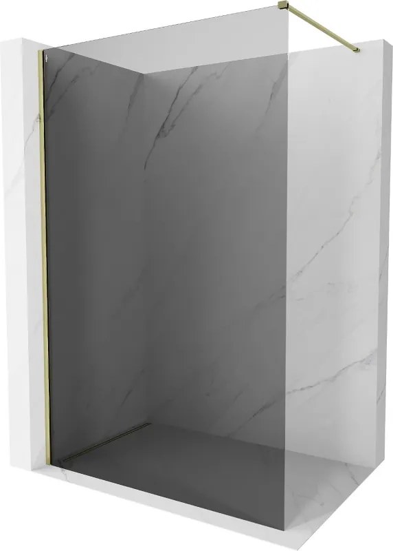 Mexen, Mexen Kioto-X sprchová stěna 70 x 200 cm, grafit 10 mm, zlatá - 800-070-101-50-40-X