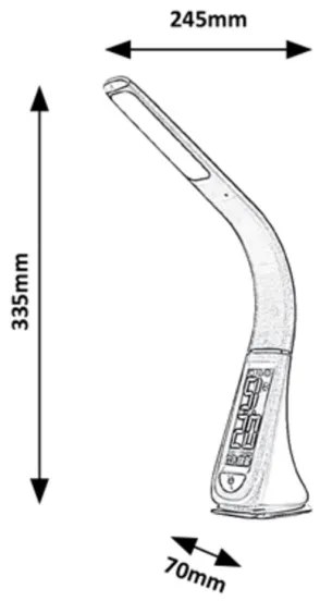 Rabalux - LED Stmívatelná dotyková stolní lampa s displejem LED/5W/230V bílá