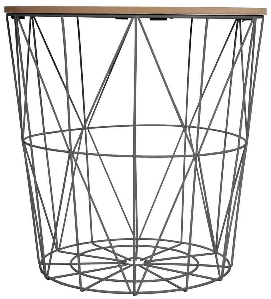 Odkládací stolek KUMI 40 cm černý/dub přírodní