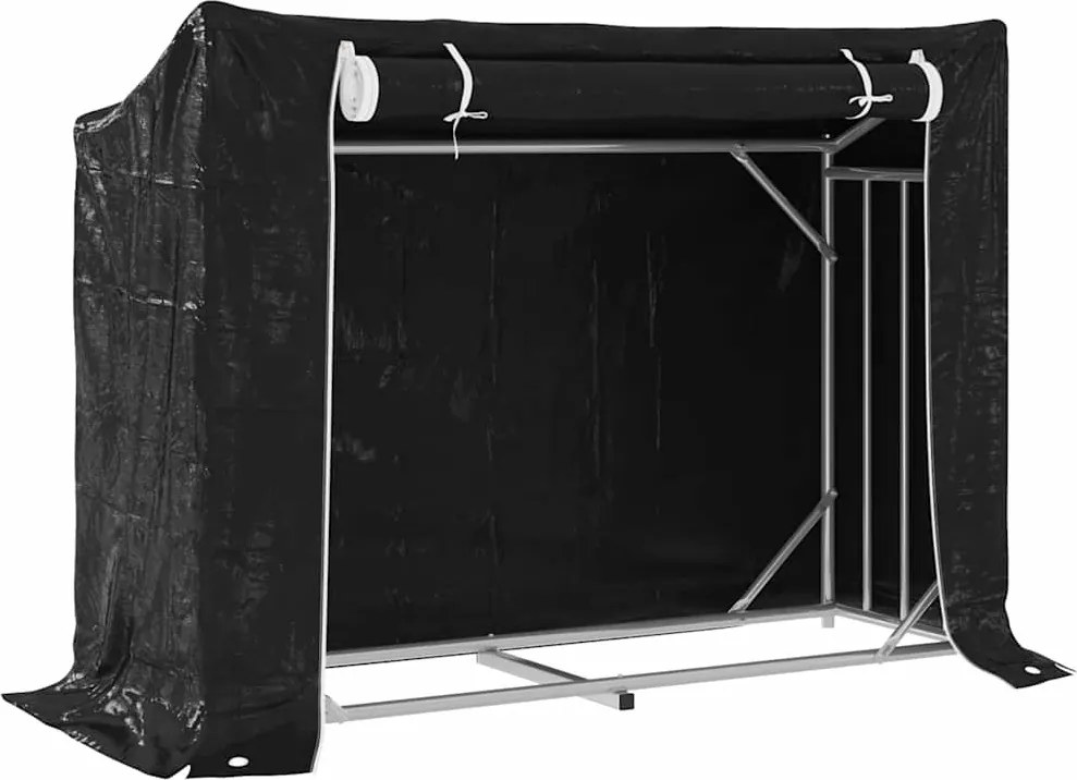 vidaXL Stojan na palivové dřevo s krytem 151x60,5x110,5 cm [4104941]