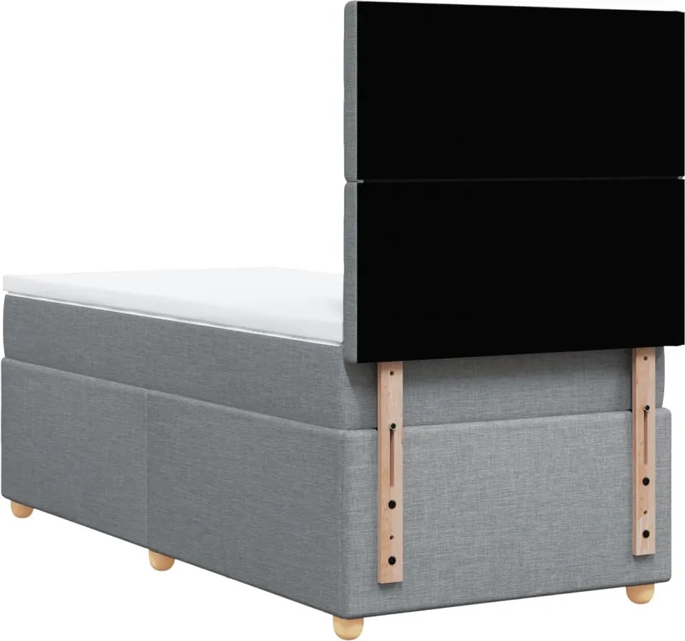 Box spring postel s matrací světle šedá 90x190 cm textil 3291149