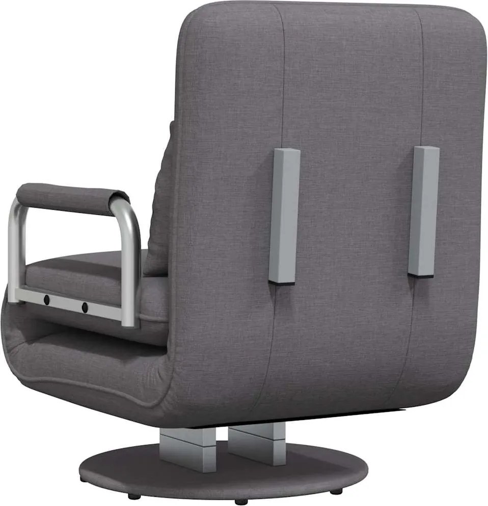 Otočné křeslo rozkládací tmavě šedé textil 244667