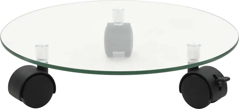Vozíky na rostliny 4 ks 28 cm tvrzené sklo kulaté 3144028