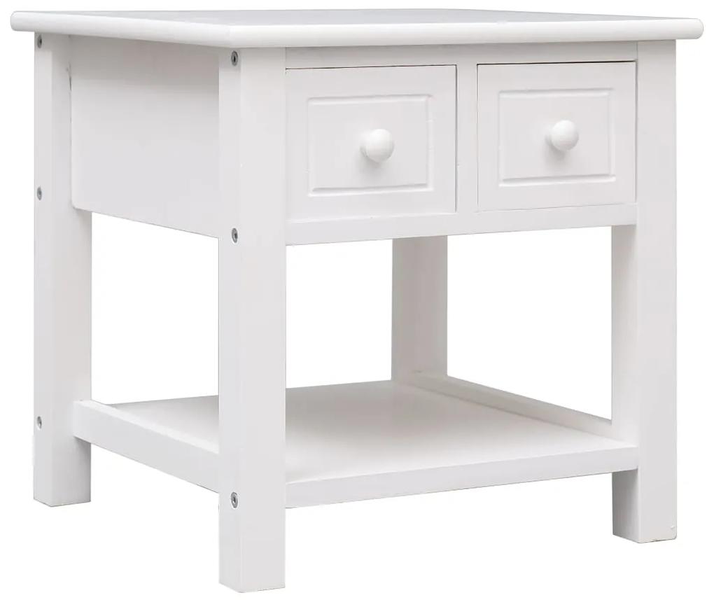 284070 vidaXL Odkládací stolek bílý 40 x 40 x 40 cm dřevo pavlovnie