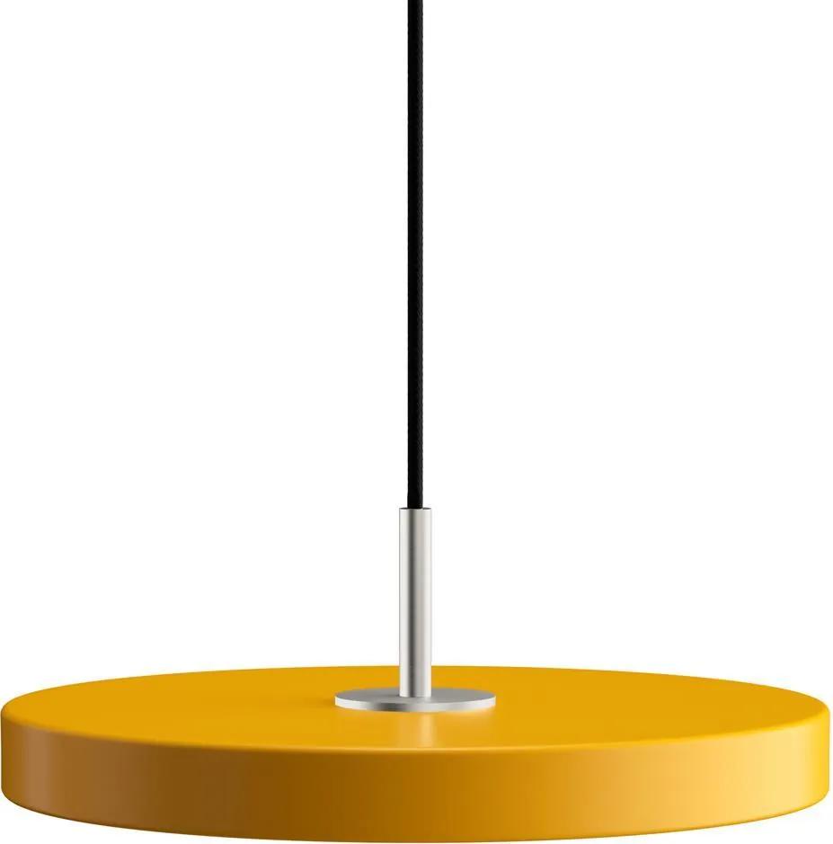 Závěsná lampa Asteria Mini se stříbrným držákem žlutá