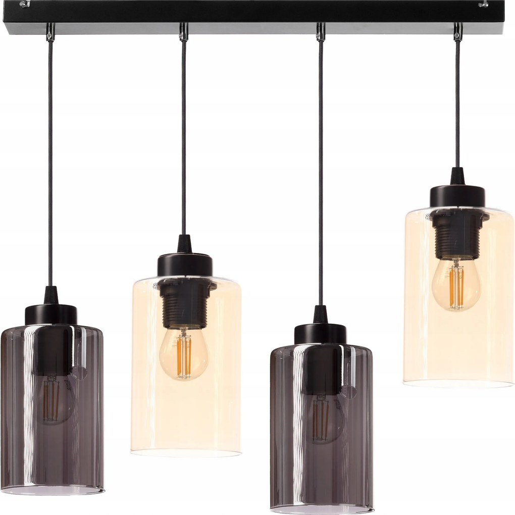 Moderní Závěsná Stropní Lampa Ze Skleněných Tub Barev Led Edison E27