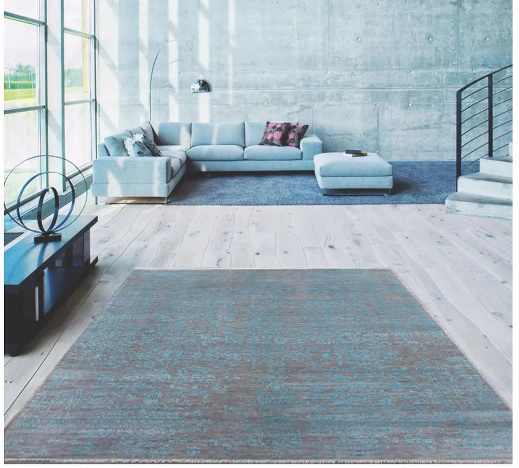 Diamond Carpets koberce Ručně vázaný kusový koberec Diamond DC-JK 1 Silver/light blue - 245x305 cm