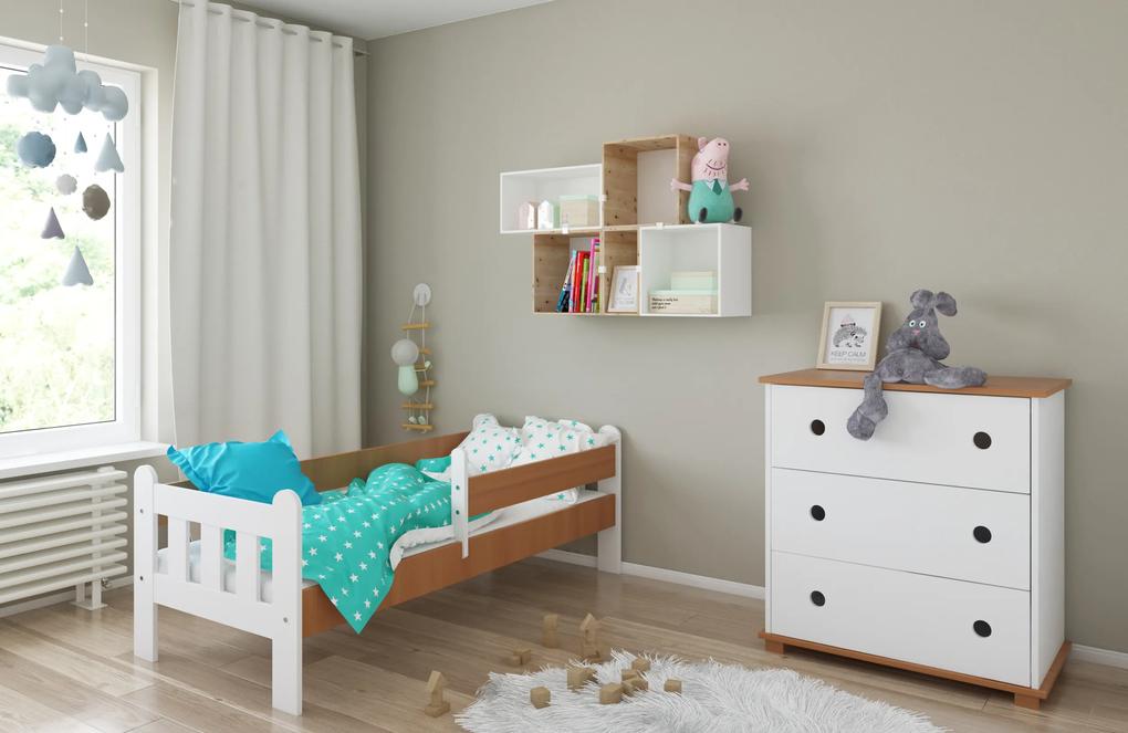 BabyBeds Dětská postel STAS Velikost postele: 180x80 cm, Barevné provedení: Šedá, Úložný prostor: Ano, s úložným prostorem Bílá