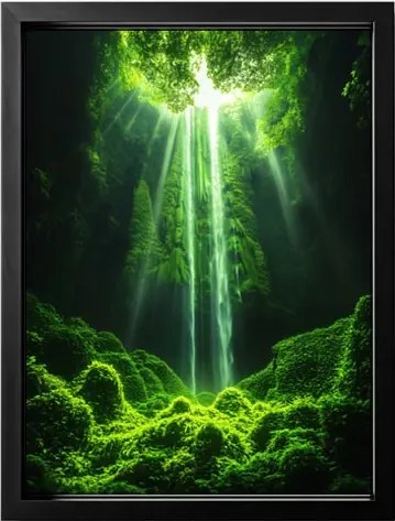 Zelený ráj - obraz - Sluneční paprsky v srdci divoké přírody 33 - 50 x 70 cm - 649 Kč