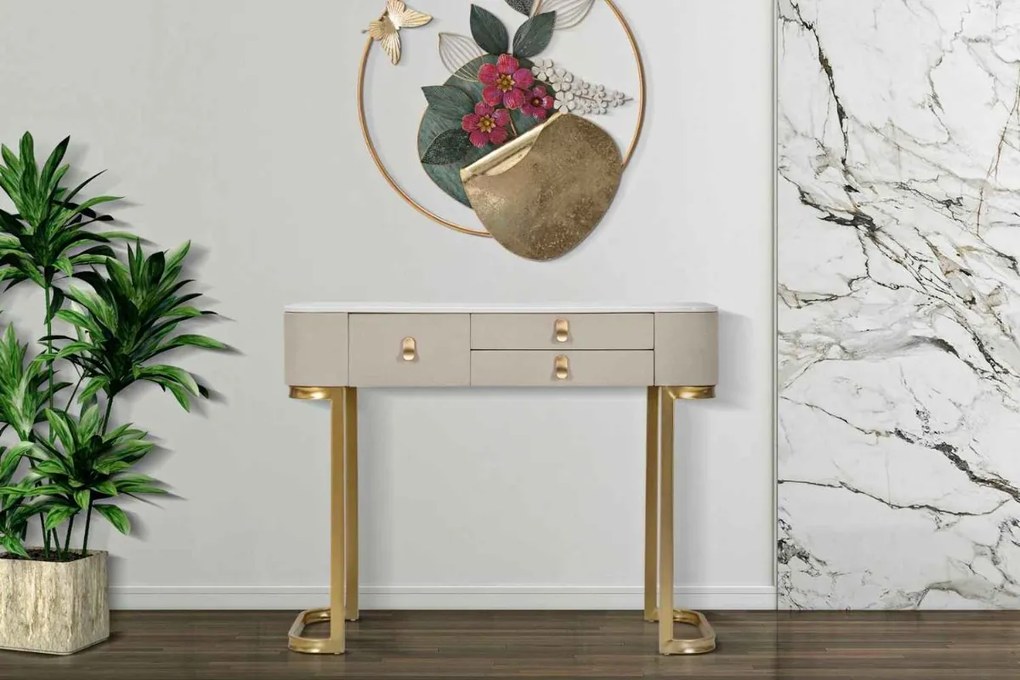 Designová konzole Ondelette 100 cm krémová