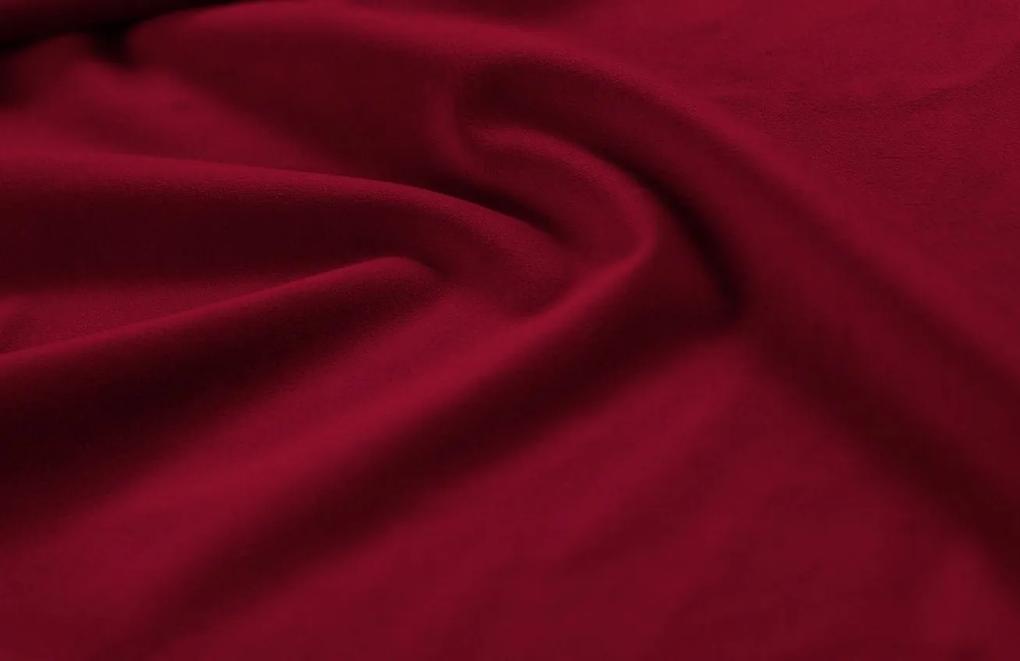 Červená sametová rohová pohovka MICADONI JADE 248 cm, pravá