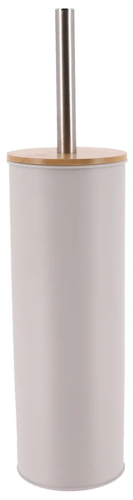 WC kartáč Timeless, šedá/s dřevěnými a chromovými prvky