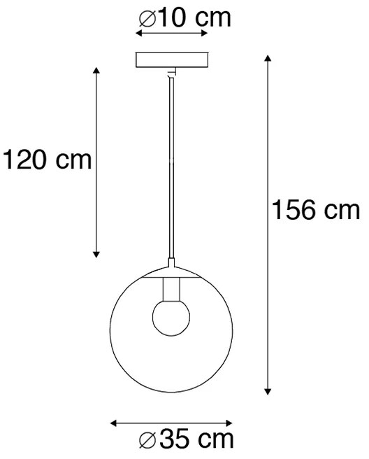 Chytré závěsné svítidlo průhledné 35 cm vč. WiFi A60 - Pallon