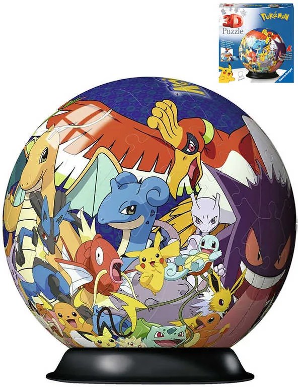 RAVENSBURGER Puzzleball 3D Pokeball skládačka 72 dílků Pokémon 2411785