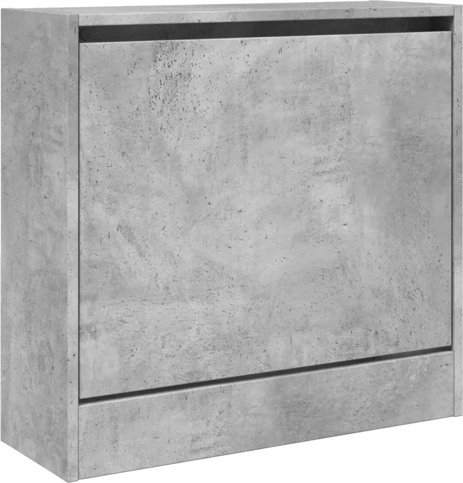 botník, výklopný, kompozitní dřevo, 57x60x21 cm, beton šedá, Dekorino BB20260034