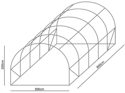 Kvalitní zahradní fóliovník 3 x 8 m