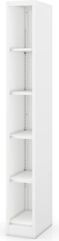 Úzký kovový regál, archivační na dokumenty bílý: TIM 250 x 1850 x 400 mm